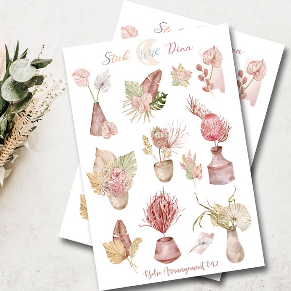 Boho Plant Sticker - Etsy