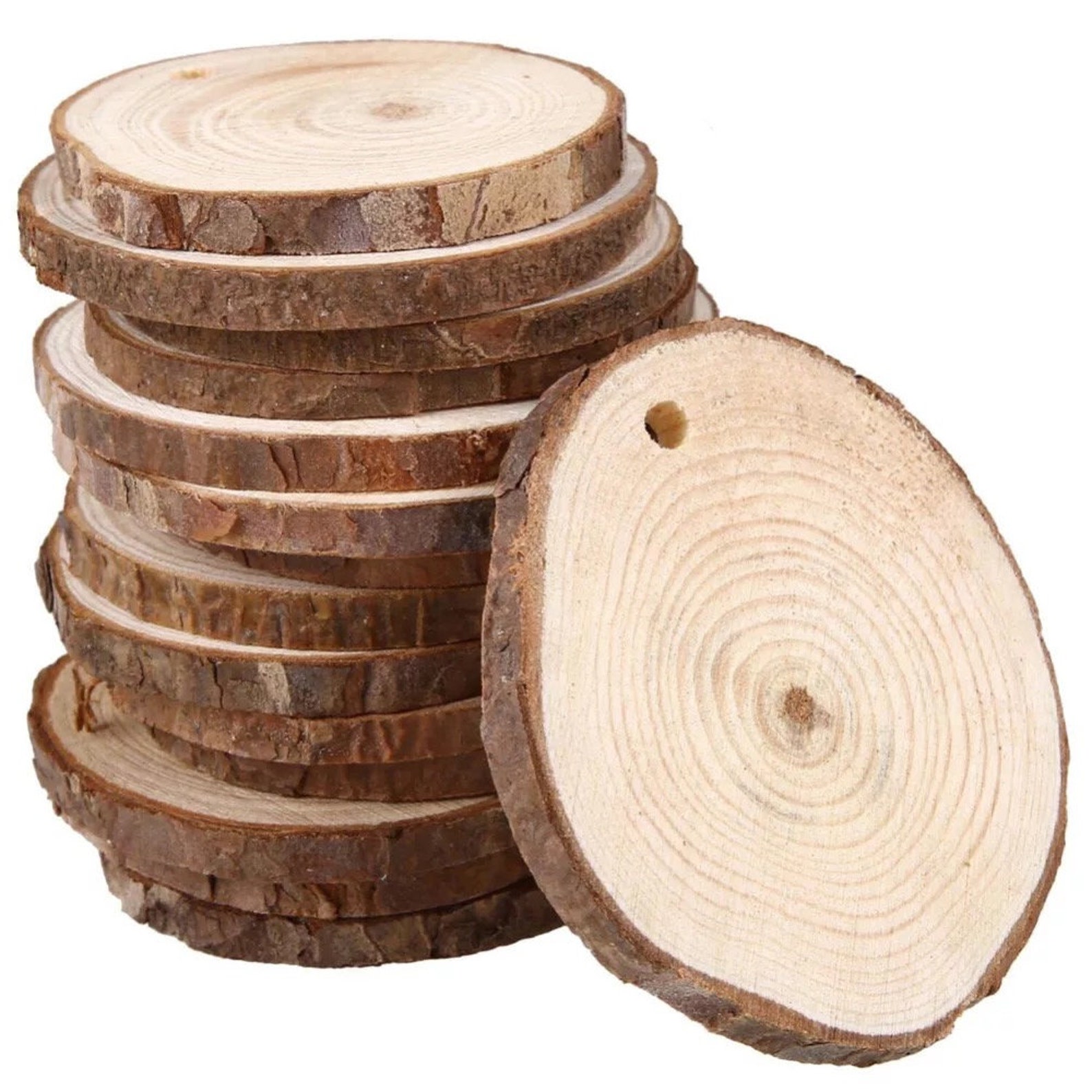 Wood Log Slice Disc 3-10 Cm DIY Circle Round Wood Disks Crafts for ...