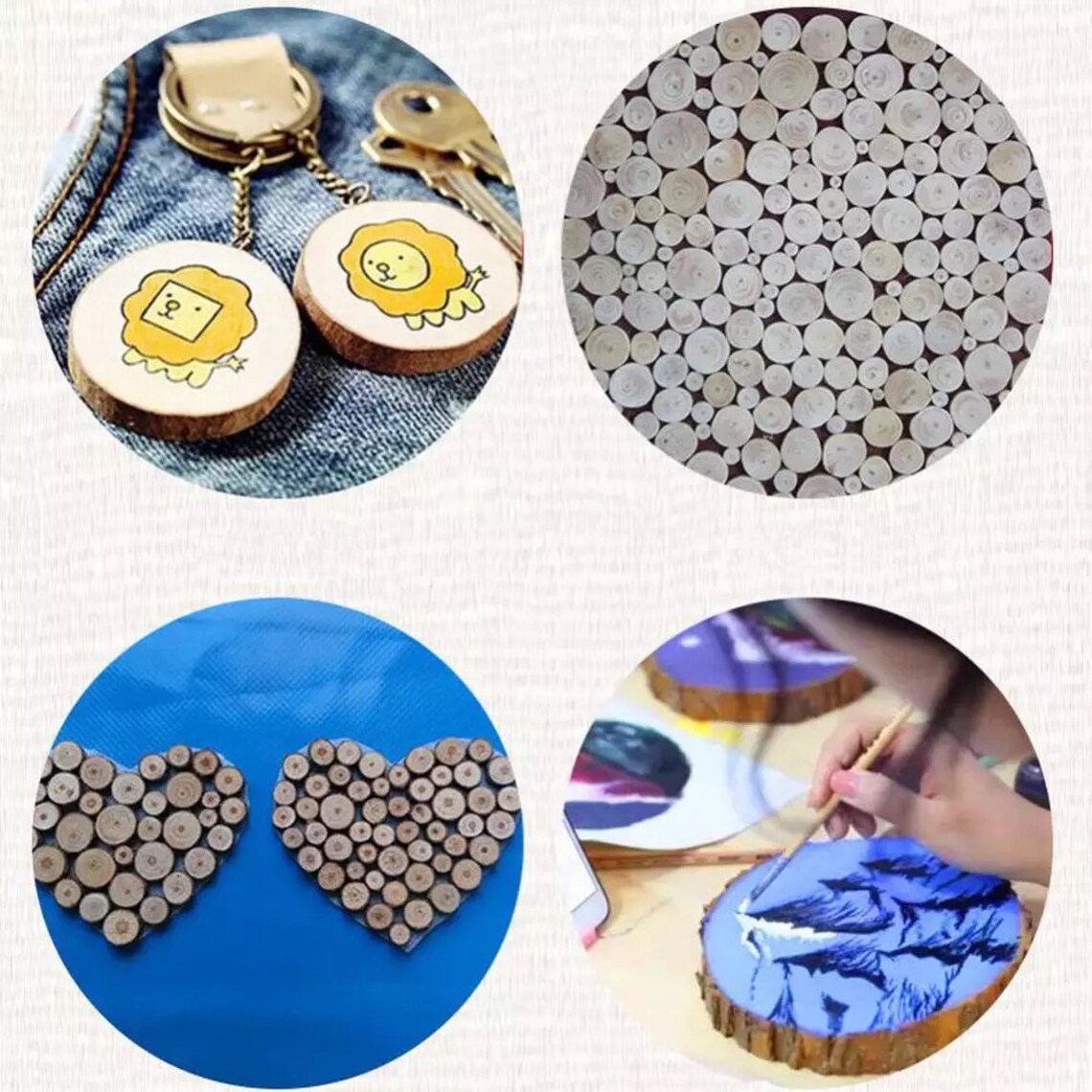 Wood Log Slice Disc 3-10 Cm DIY Circle Round Wood Disks Crafts for ...