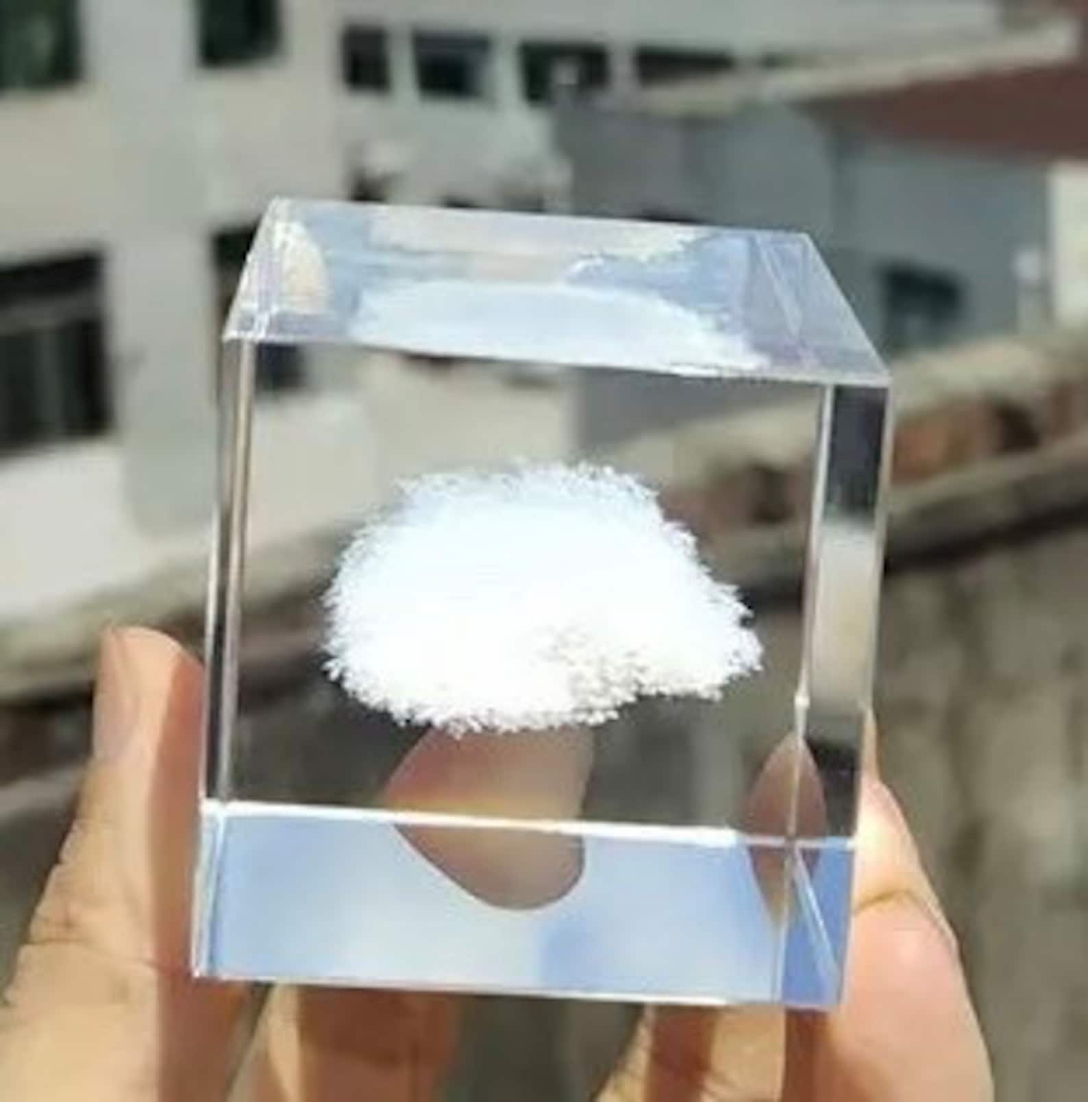 Chic Transparent Crystal Cube Charming Raining Cloudy Heart Moon ...