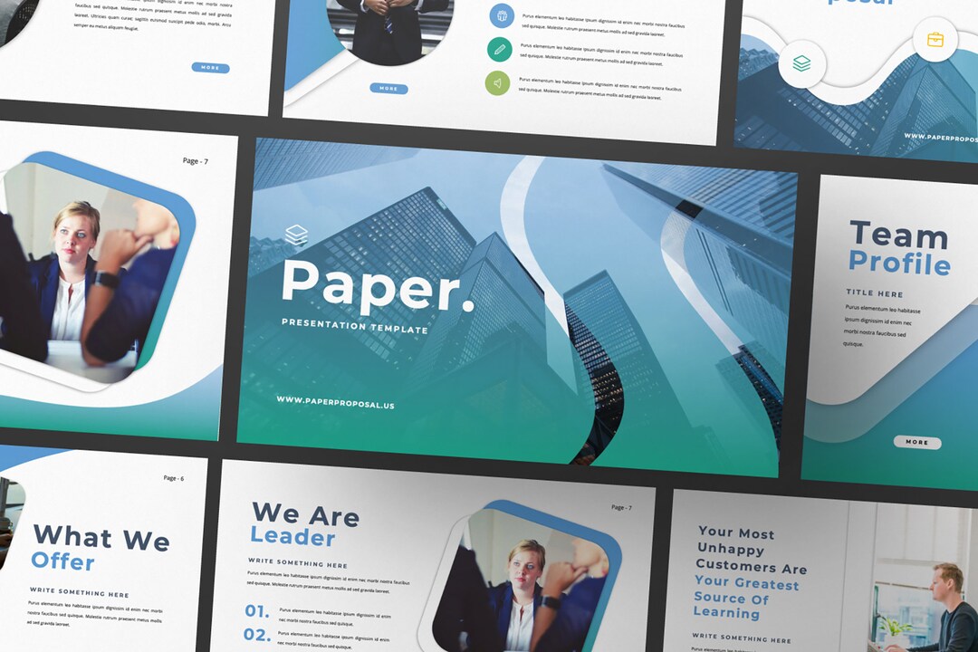 Paper Powerpoint | Keynote | Google Slide Bundle Presentation Template ...