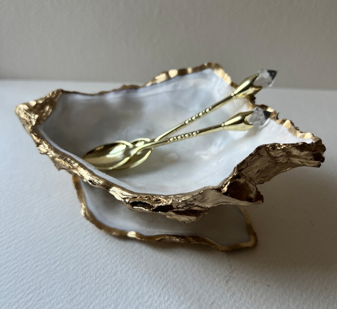 Extra Large Gilded Liquid Gold Leaf Polished Natural Pearl Finish ...
