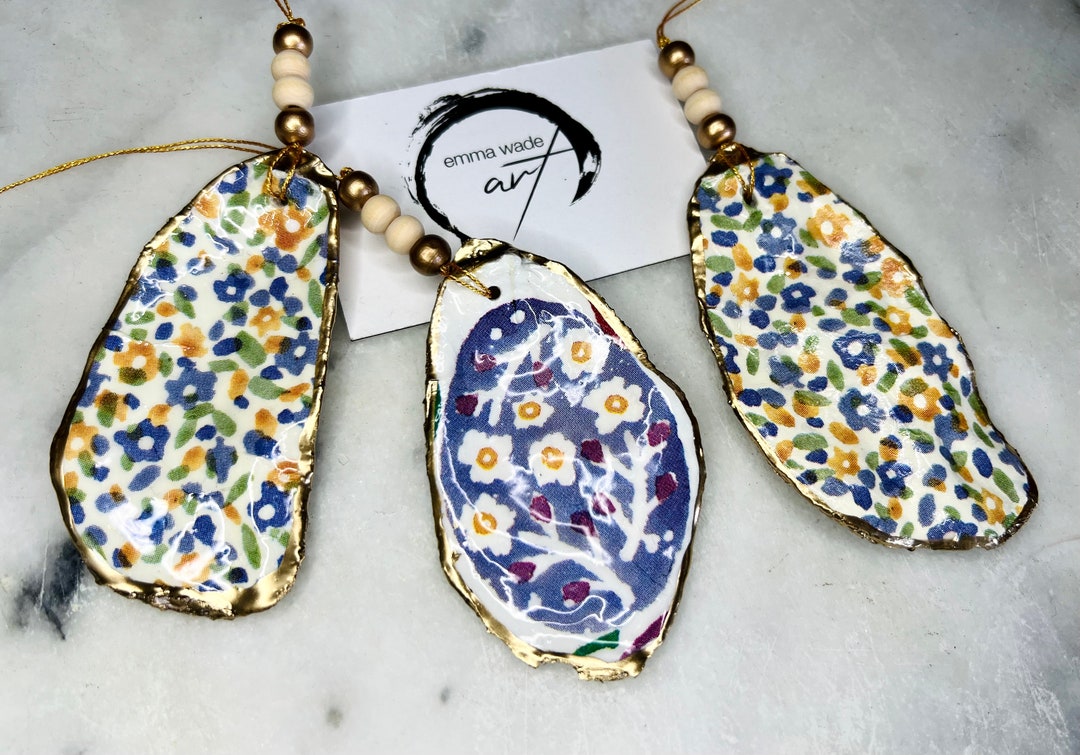 Emma Bridgewater Ornament Spring Blue Yellow Flowers. Hanging Oyster ...