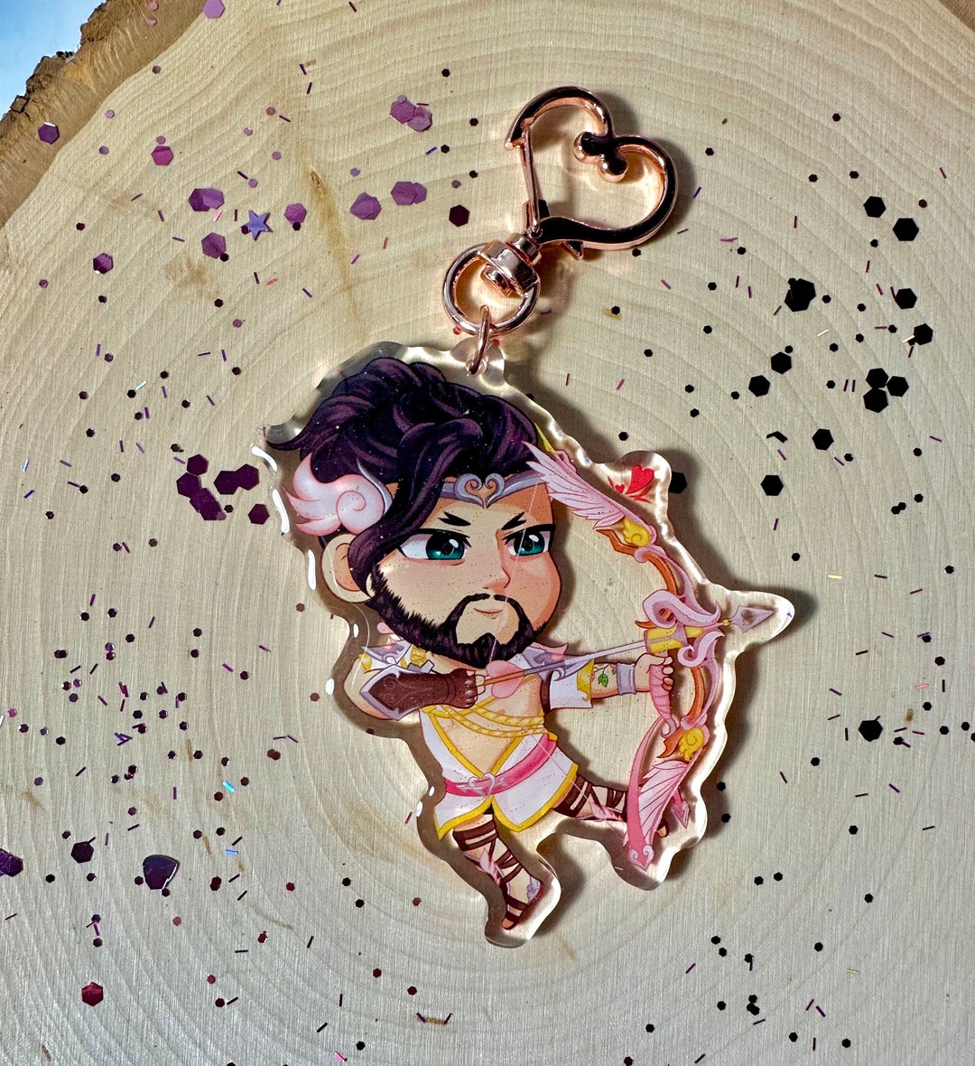 Cupid Hanzo Clear 3” Glitter Epoxy Double Sided Keychain - Etsy