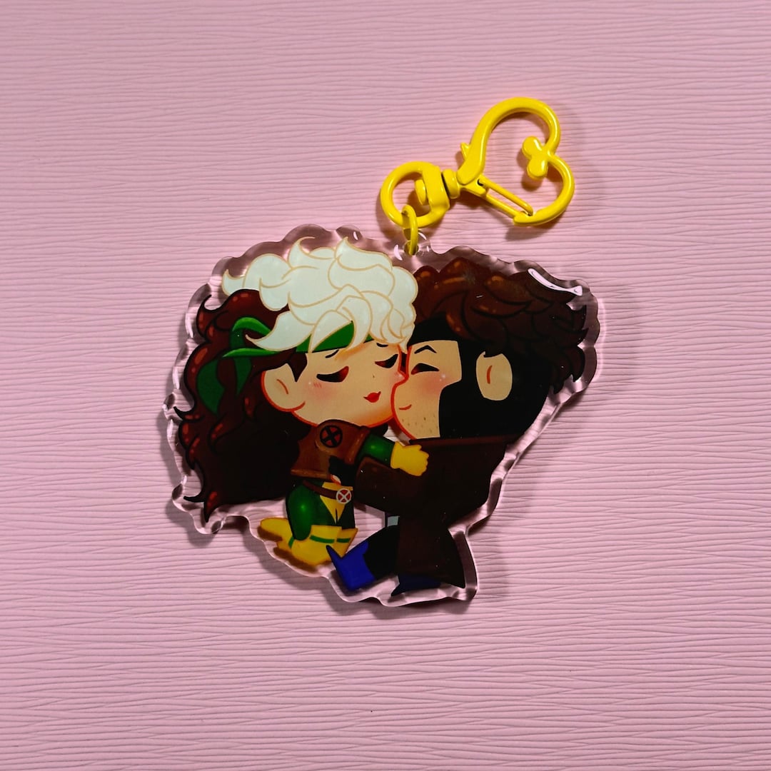 Rogue Gambit Clear 3” Epoxy Double Sided Keychain PREORDER - Etsy