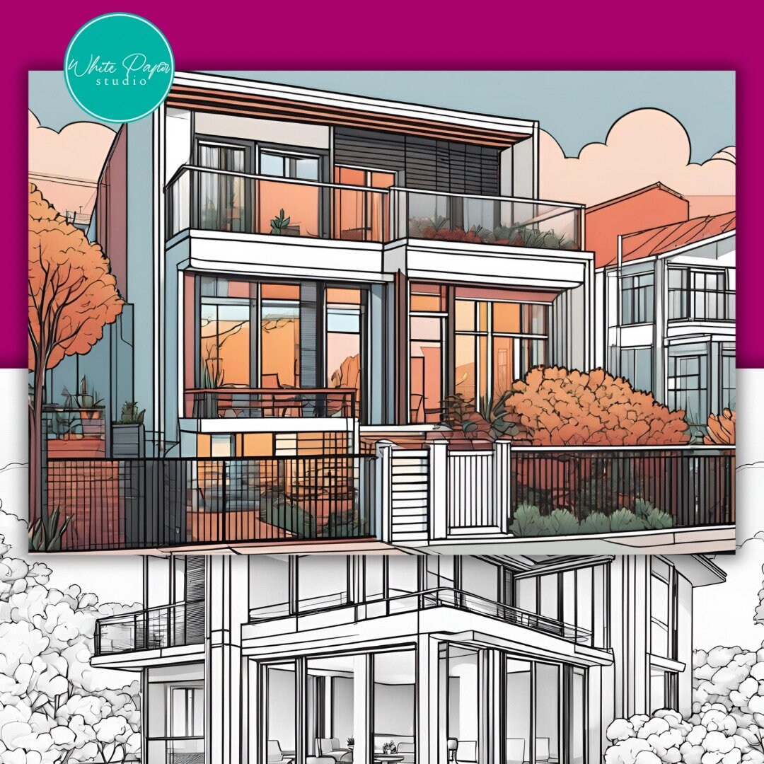 PRINTABLE COLOURING PAGES Interior Exterior Colouring for Adults ...