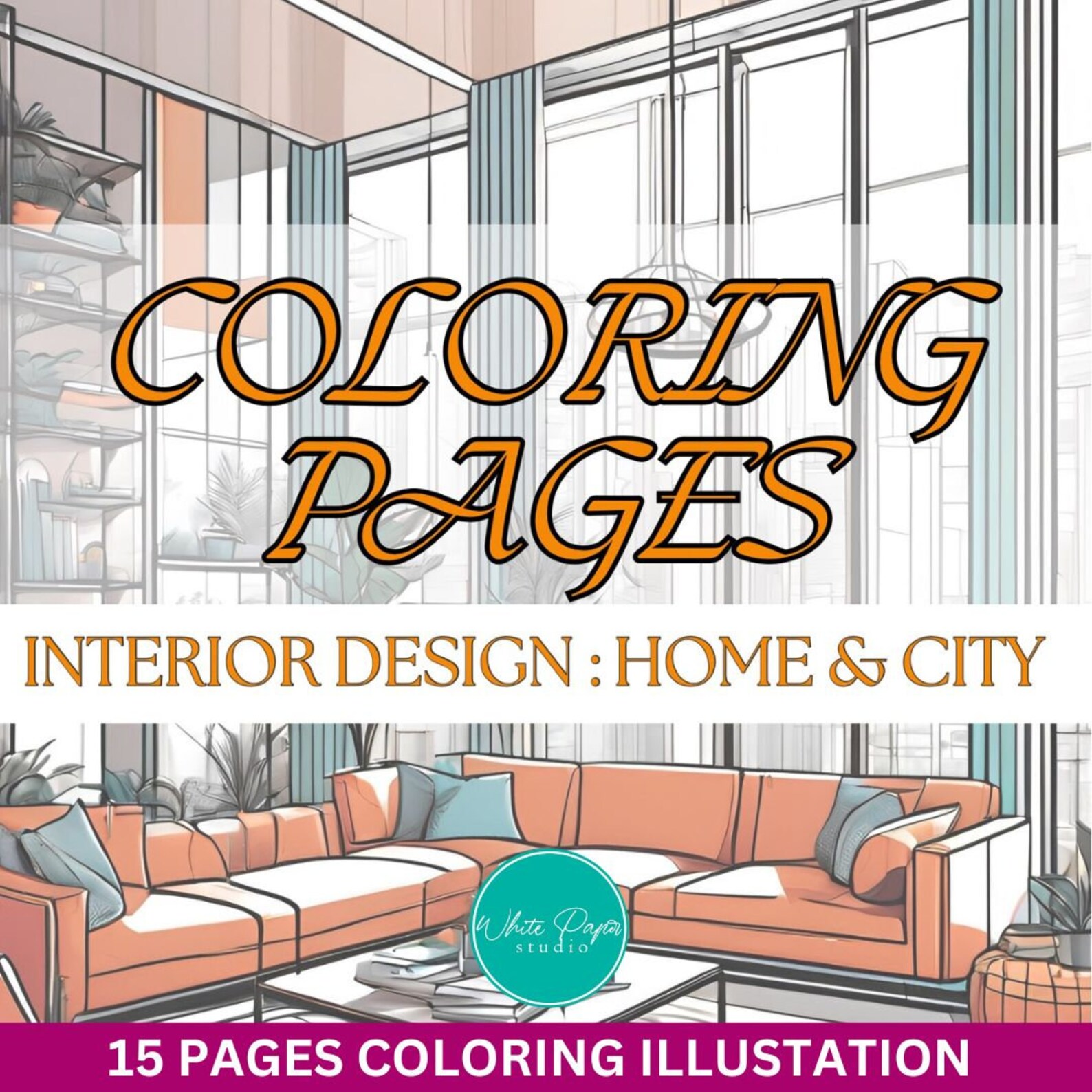 PRINTABLE COLOURING PAGES Interior Exterior Colouring for Adults ...