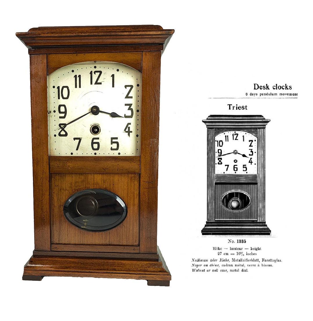 1925 Mechanical German Desk Clock by Friedrich Mauthe Schwenningen ...