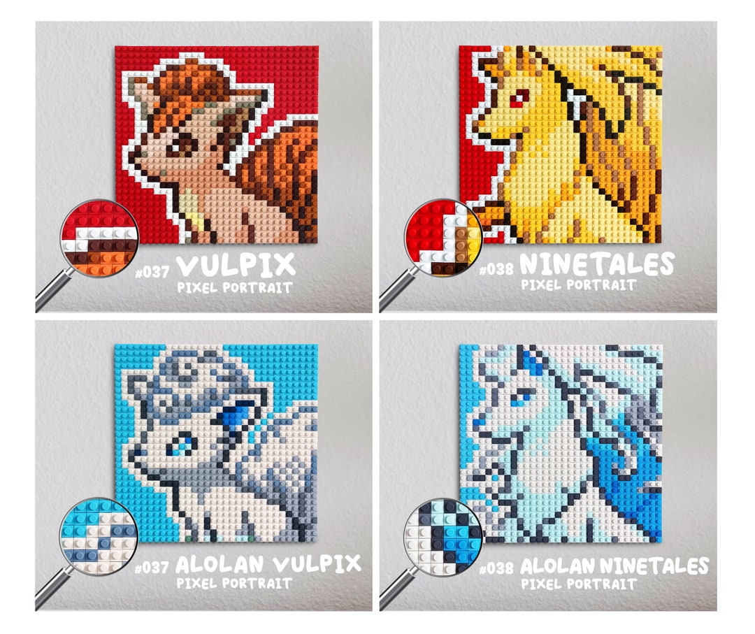 Vulpix X Alolan Vulpix Evolution / Pokemon Pixel Art Portraits 10x10 ...