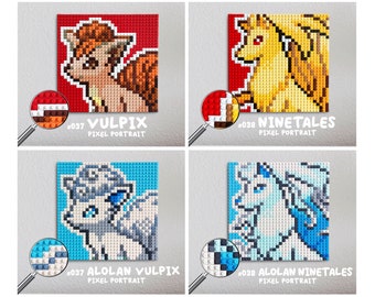 Customize Pokemon / Digimon / Cartoon Pixel Art Portrait 10x10 / Pixel Puzzle Wall Decor / Gifts ...