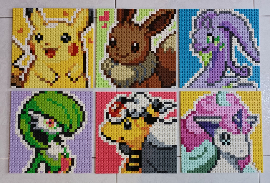 Customize Pokemon / Digimon / Cartoon Pixel Art Portrait 10x10 / Pixel Puzzle Wall Decor / Gifts ...