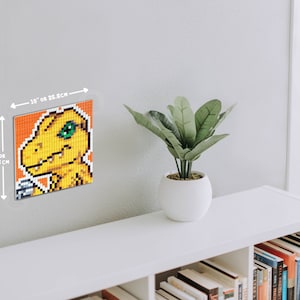 Digimon Starters / Digimo Pixel Art Portraits 10x10" / Pixel Puzzle / Wall Portrait Decor ...