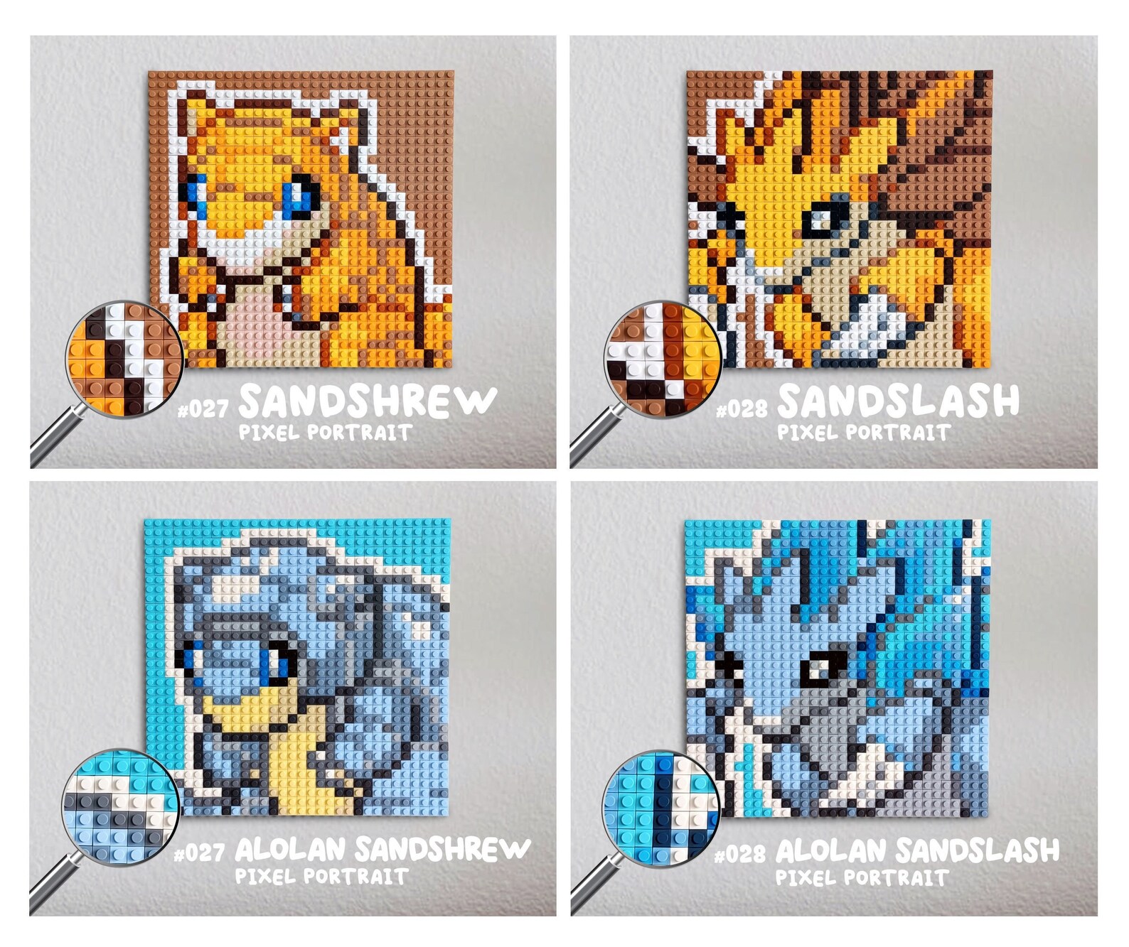 Sandshrew X Alolan Sandshrew Evolution / Pokemon Pixel Art Portraits ...