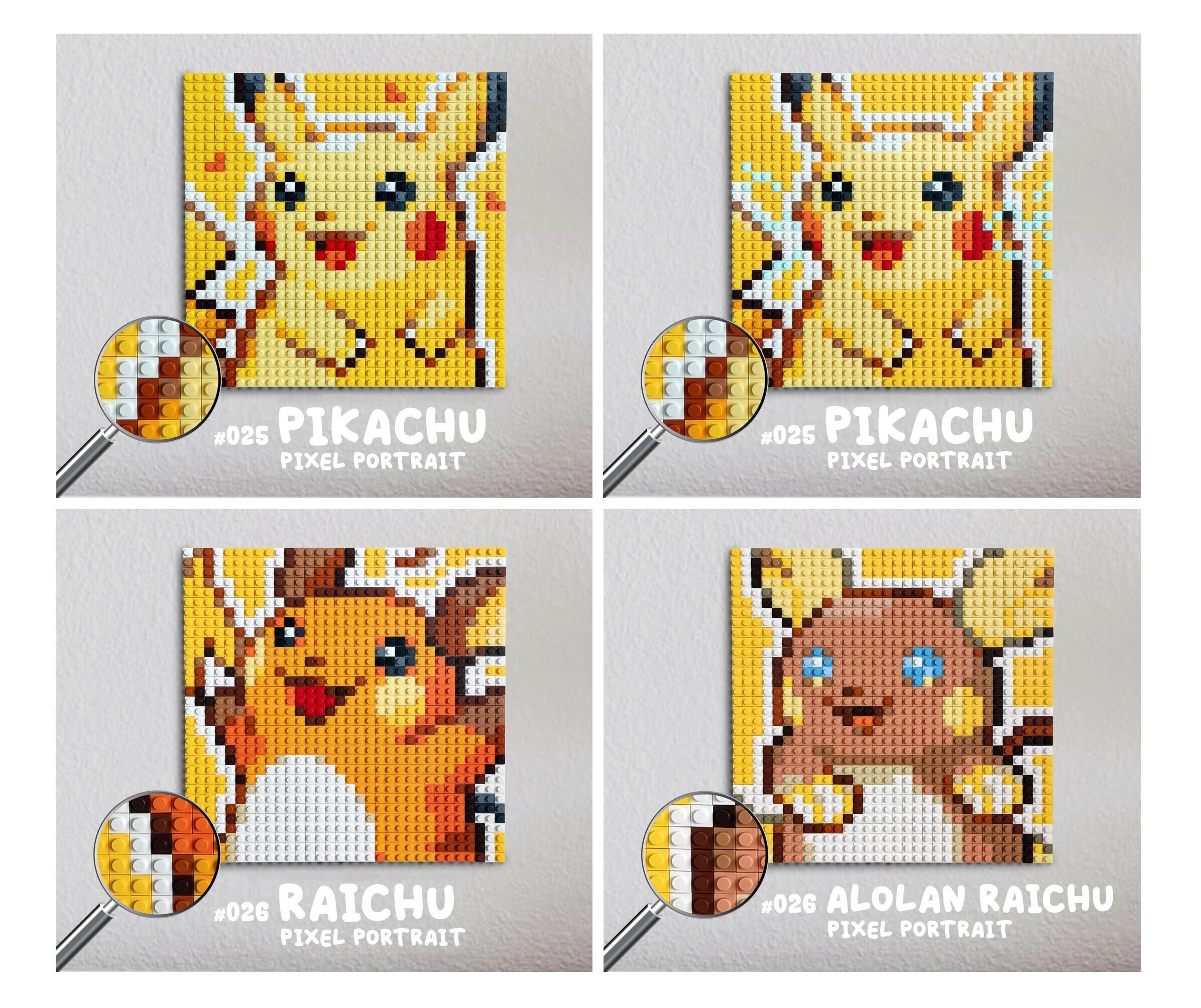 Wall Portrait Decor Pokemon Pixel Art Portraits 10x10 1024 Gifts Pixel ...