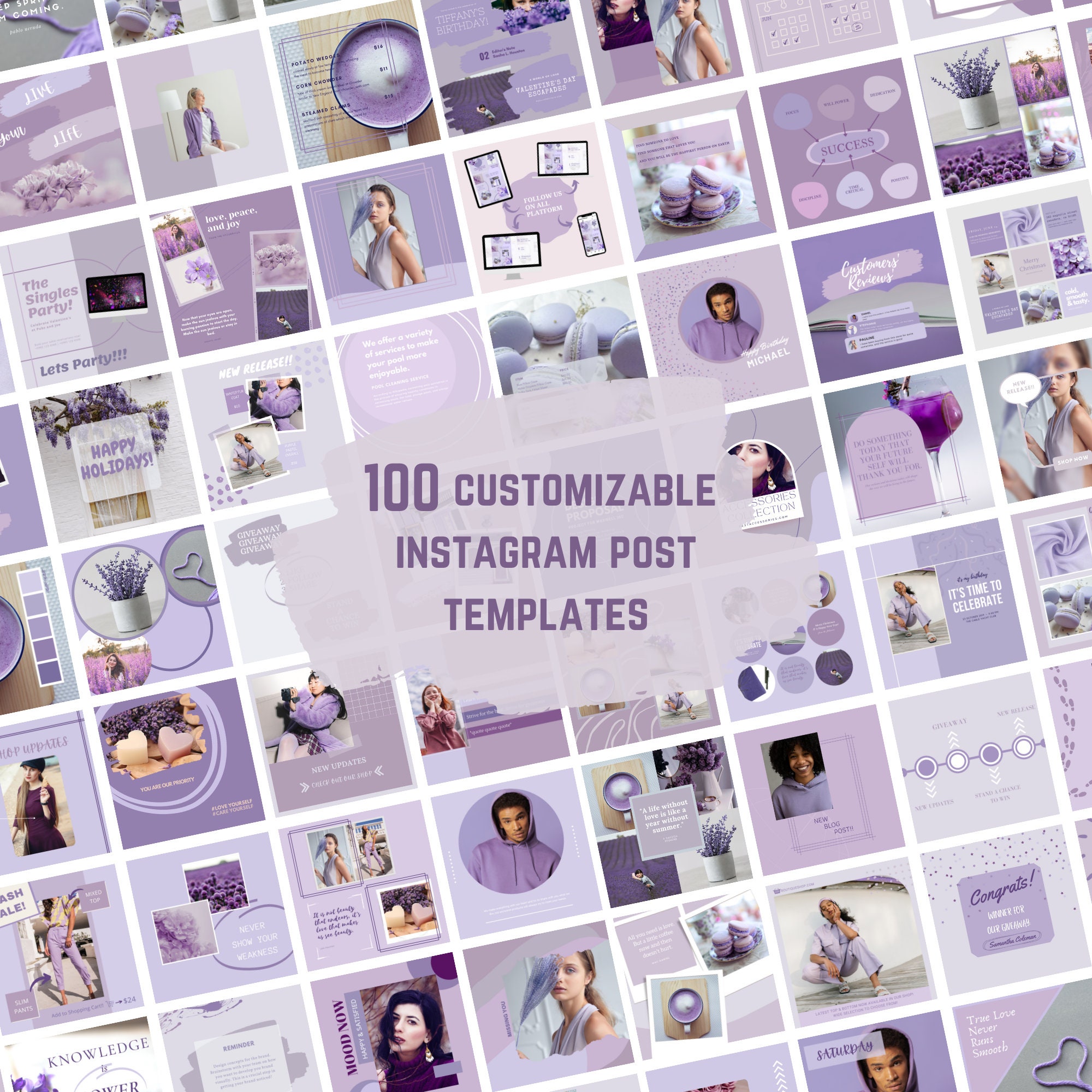 100 Instagram Post | Instagram Templates | Social Media Templates ...