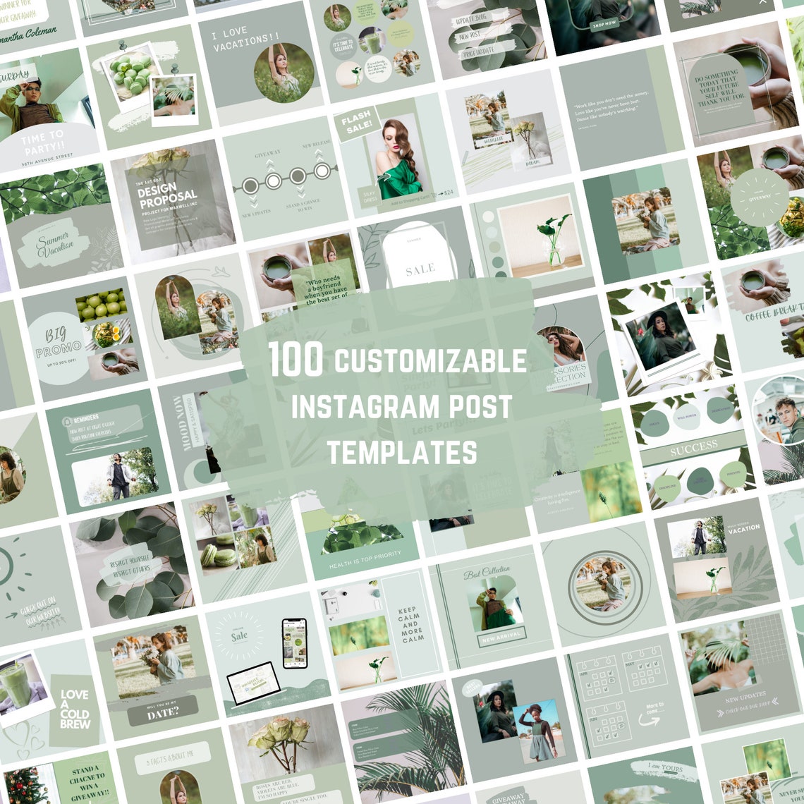 100 Instagram Post | Instagram Templates | Social Media Templates ...