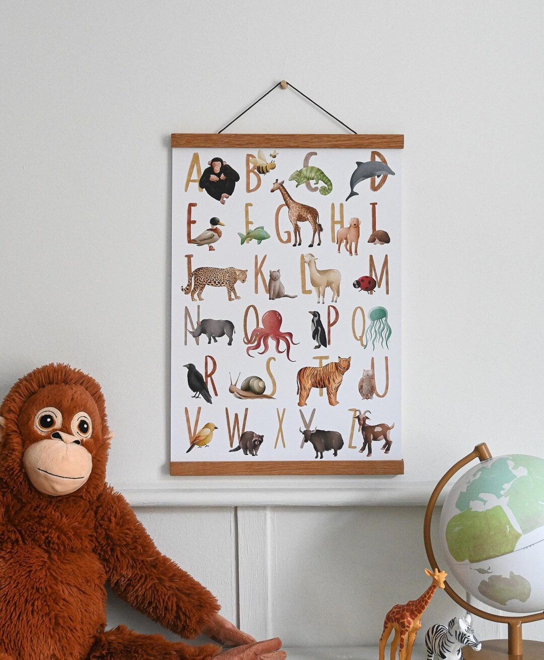 Alphabet Poster With Illustrated Animal Motifs for the - Etsy