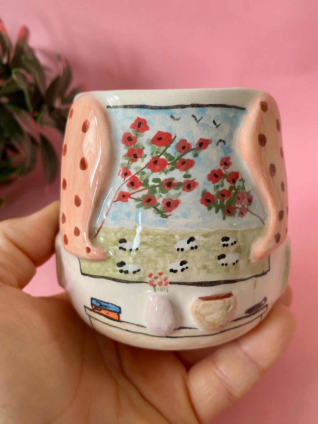 Handmade Ceramic Dog Mug: Hand-painted 3D Coffee Cup - Etsy