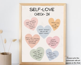 Self Care Check in Poster - Etsy