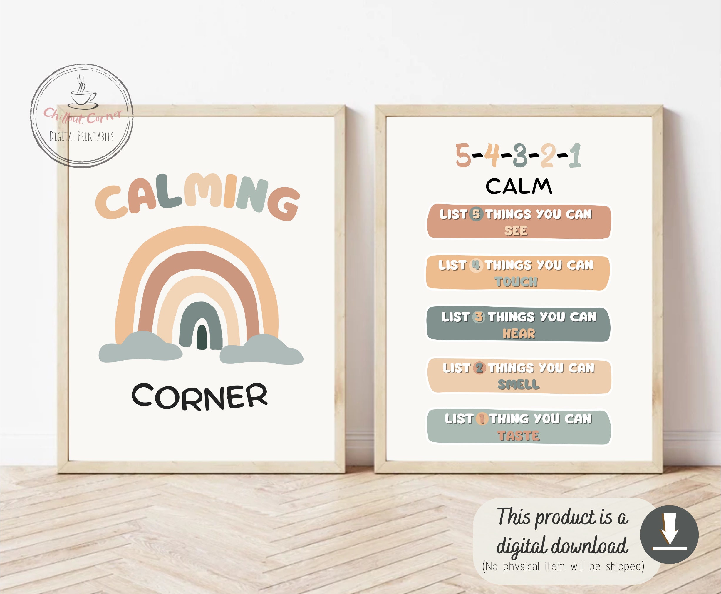 Set of 6 Soft Boho Calming Corner Posters Coping Techniques - Etsy UK