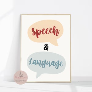 Speech Therapy Wall Decor Bundle of 4, Speech Room Set of 4 Prints ...