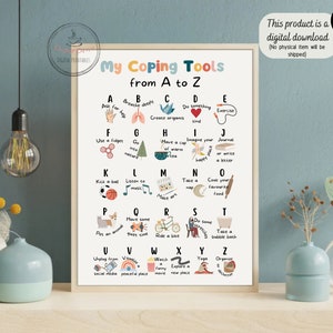 My Coping Tools Alphabet Printable, Calming Techniques Poster, Coping ...