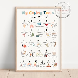 My Coping Tools Alphabet Printable, Calming Techniques Poster, Coping ...
