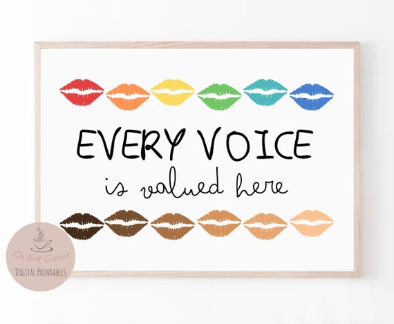 Every Voice Valued SLP Poster Speech Therapy Wall Art - Etsy