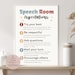Speech Room Expectations, SLP Poster, Speech Classroom Rules, Speech ...