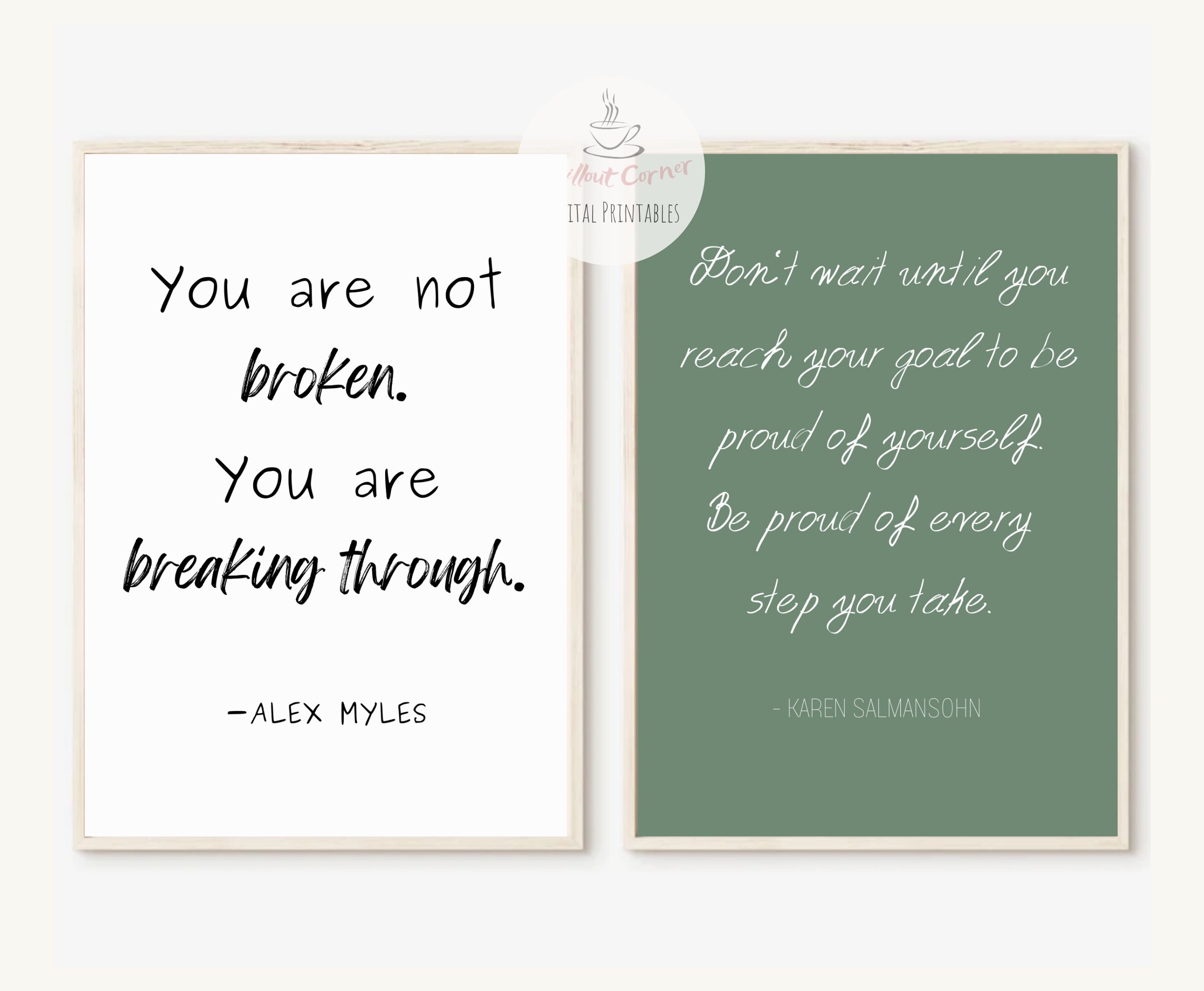Set of 9 Counseling Posters (green-blue Version), Therapy Gallery Wall ...