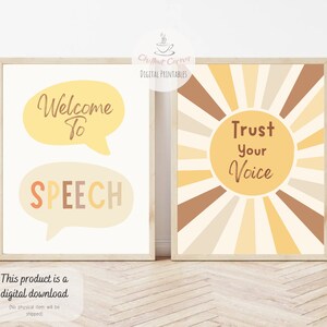 SERENITY Speech Room Decor Bundle, Set of 6 Boho Speech Therapy Wall ...