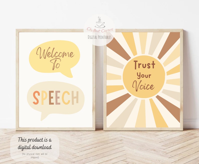 SERENITY Speech Room Decor Bundle, Set of 6 Boho Speech Therapy Wall ...