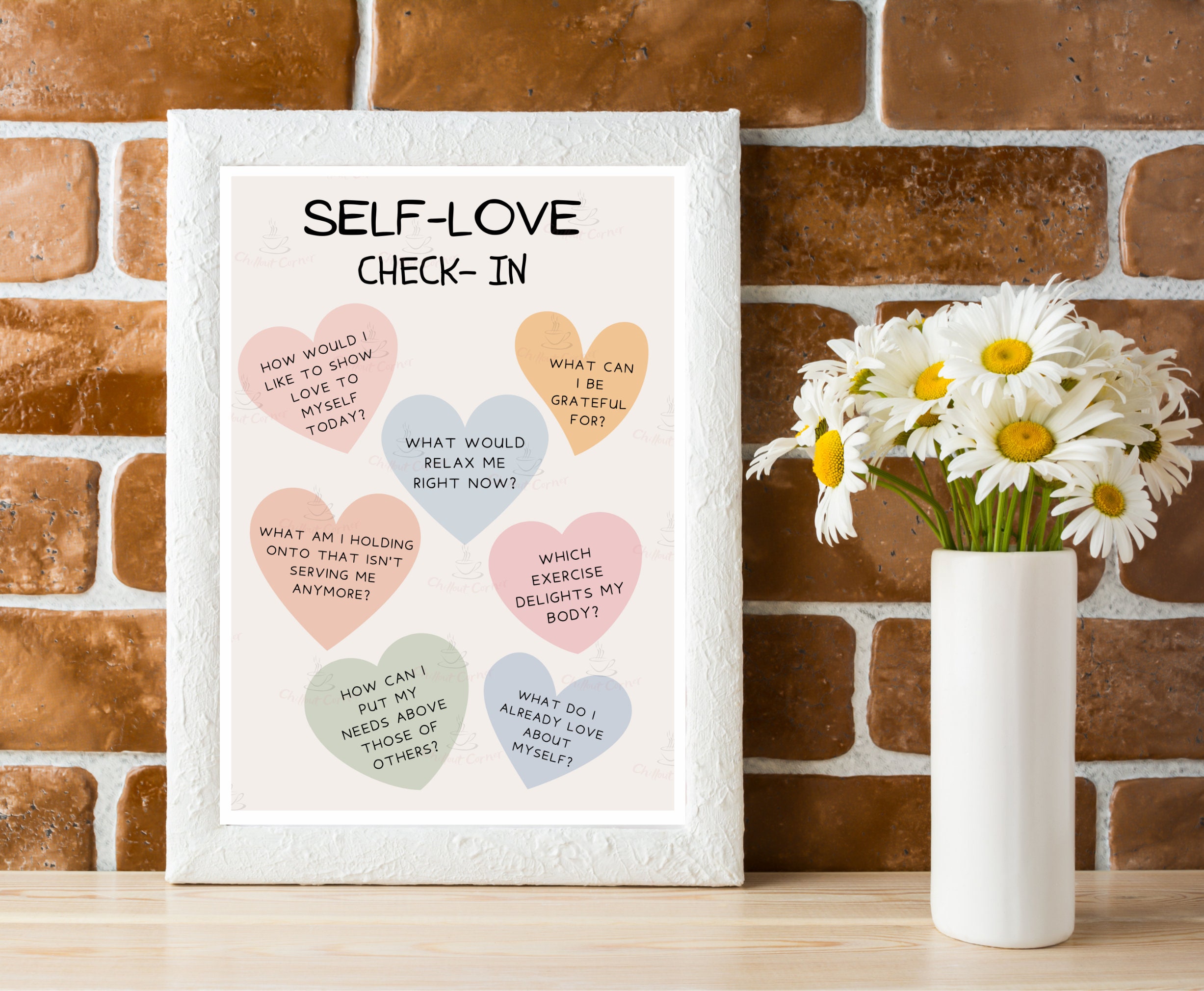 Self Love Check in Digital Poster, Mental Health Printable, Self Care ...