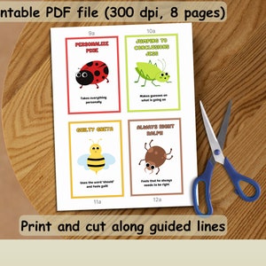 14 Thought Bug Flashcards for Kids, Automatic Negative Thoughts ...