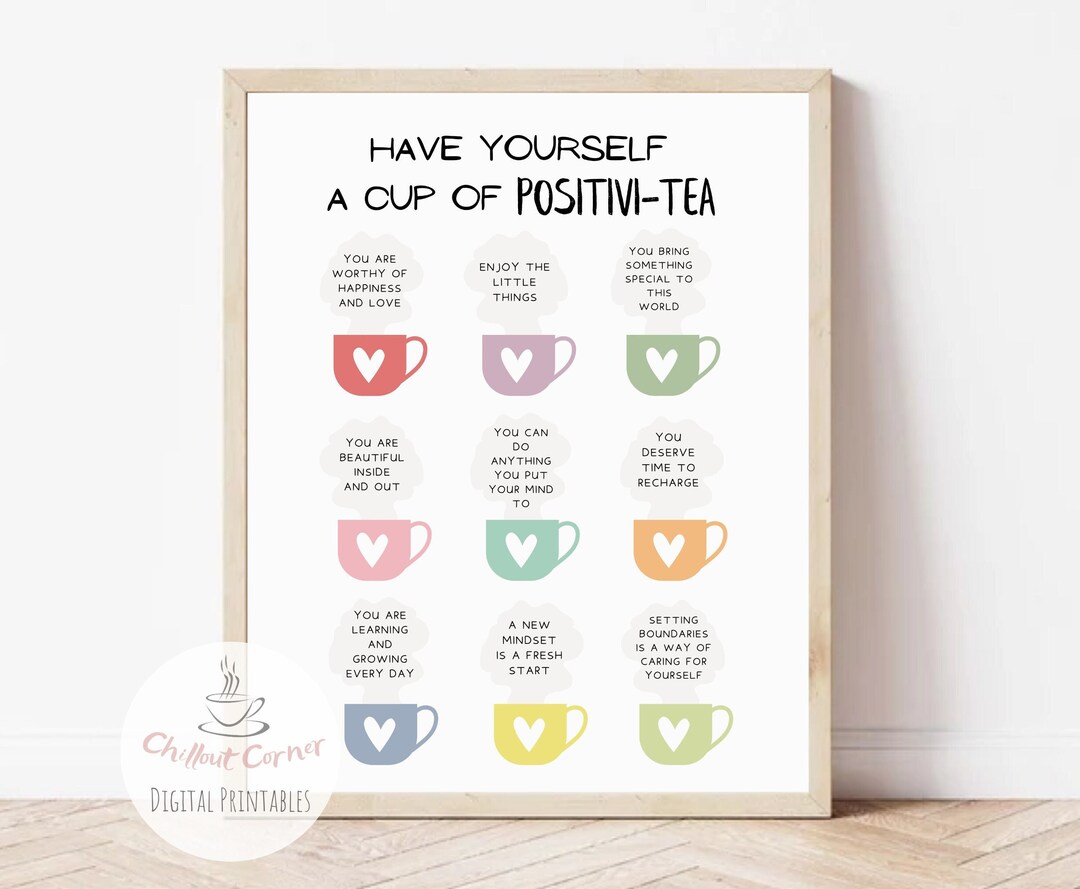 POSITIVI-TEA Self Affirmation Digital Print Positive - Etsy
