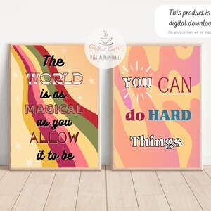 Set of 10 Retro Growth Mindset Poster, Groovy Classroom Display ...