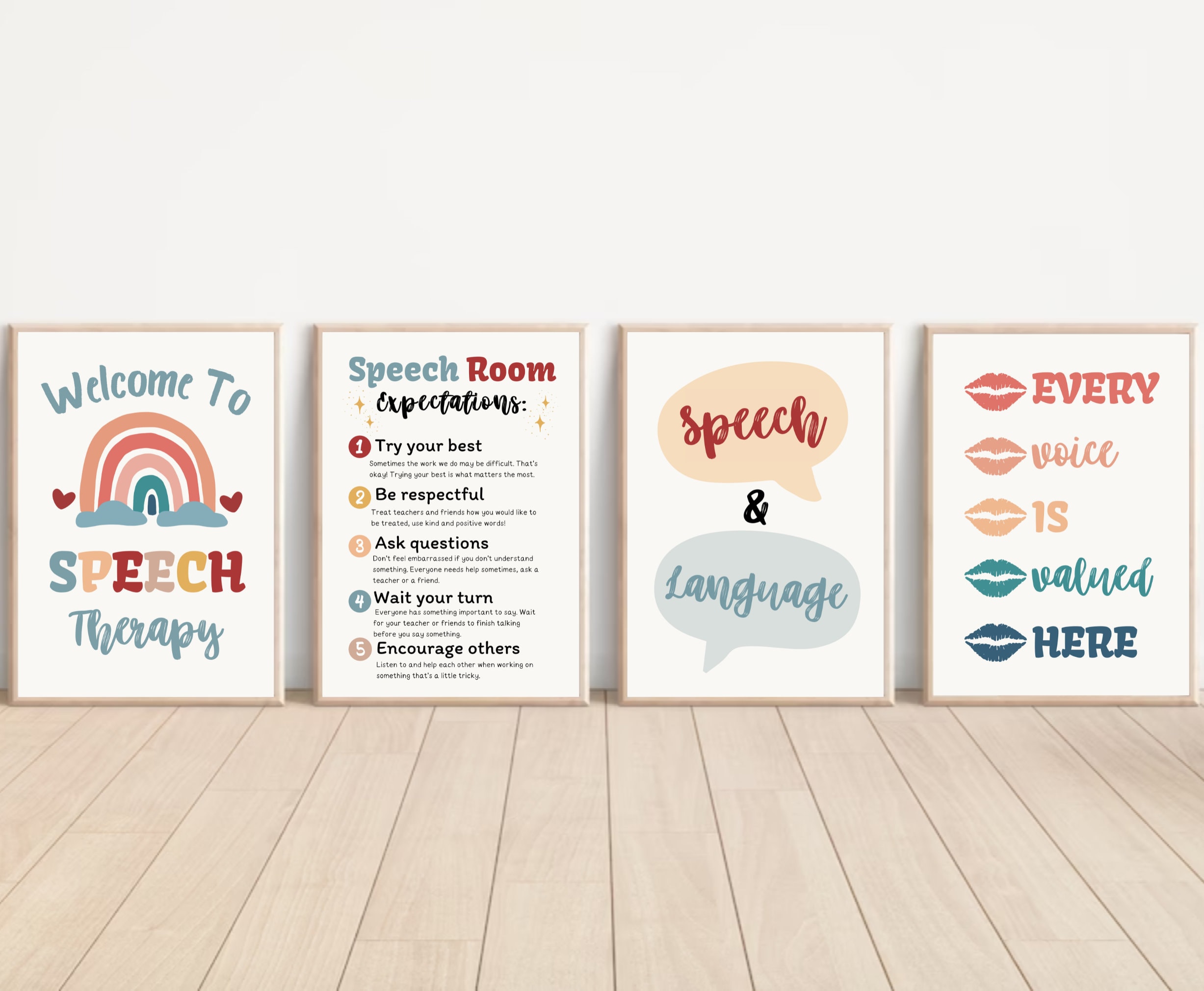 Speech Therapy Wall Decor Bundle of 4 Speech Room Set of 4 - Etsy