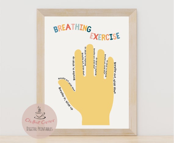 Finger Tracing Breathing Exercise Poster Calming Techniques - Etsy