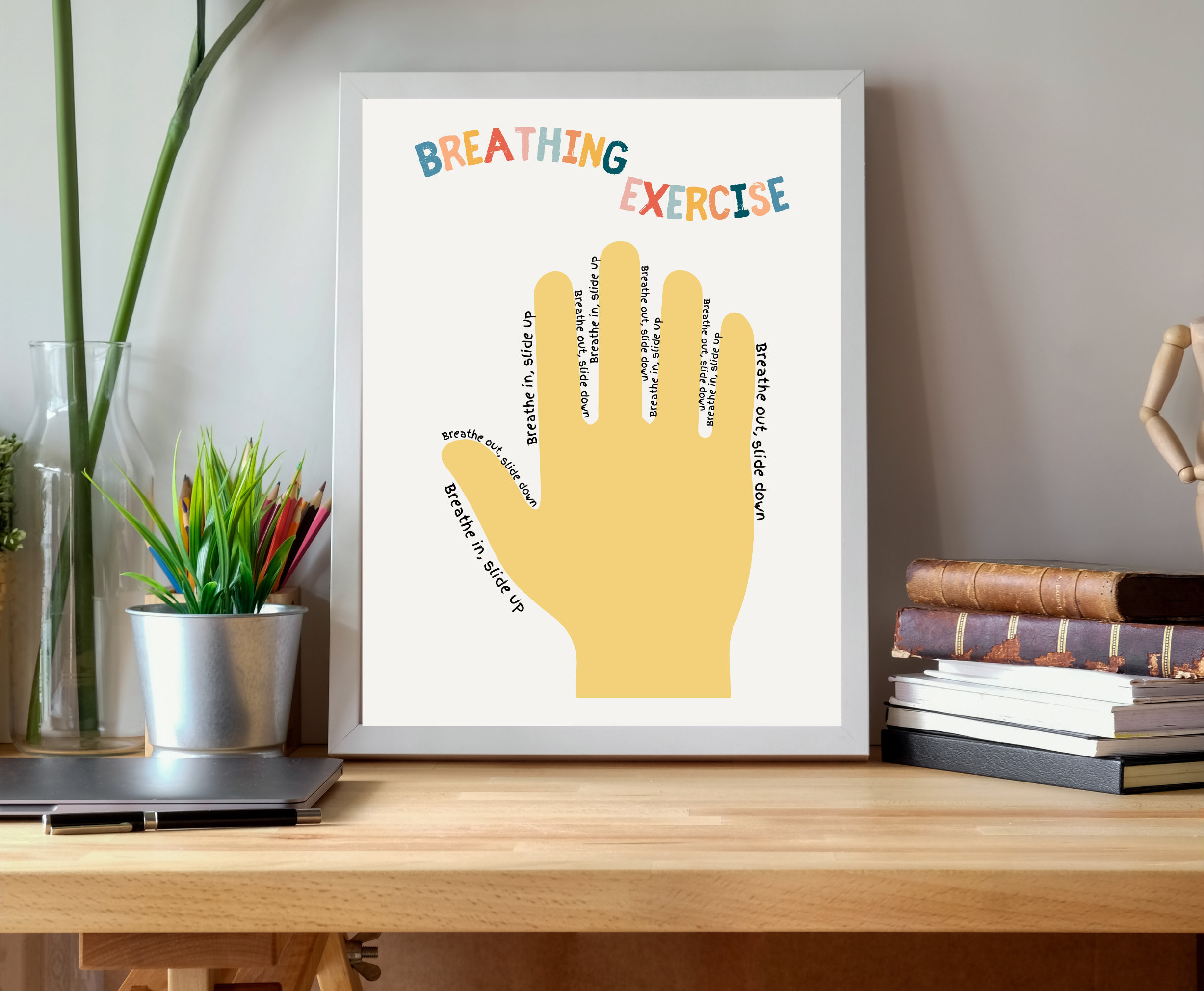 Finger Tracing Breathing Exercise Poster, Calming Techniques ...