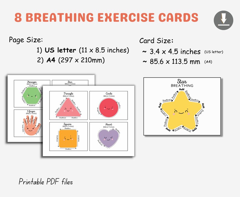 Calming Corner Kit, Set of 4 Posters and Breathing Flashcards, Coping ...