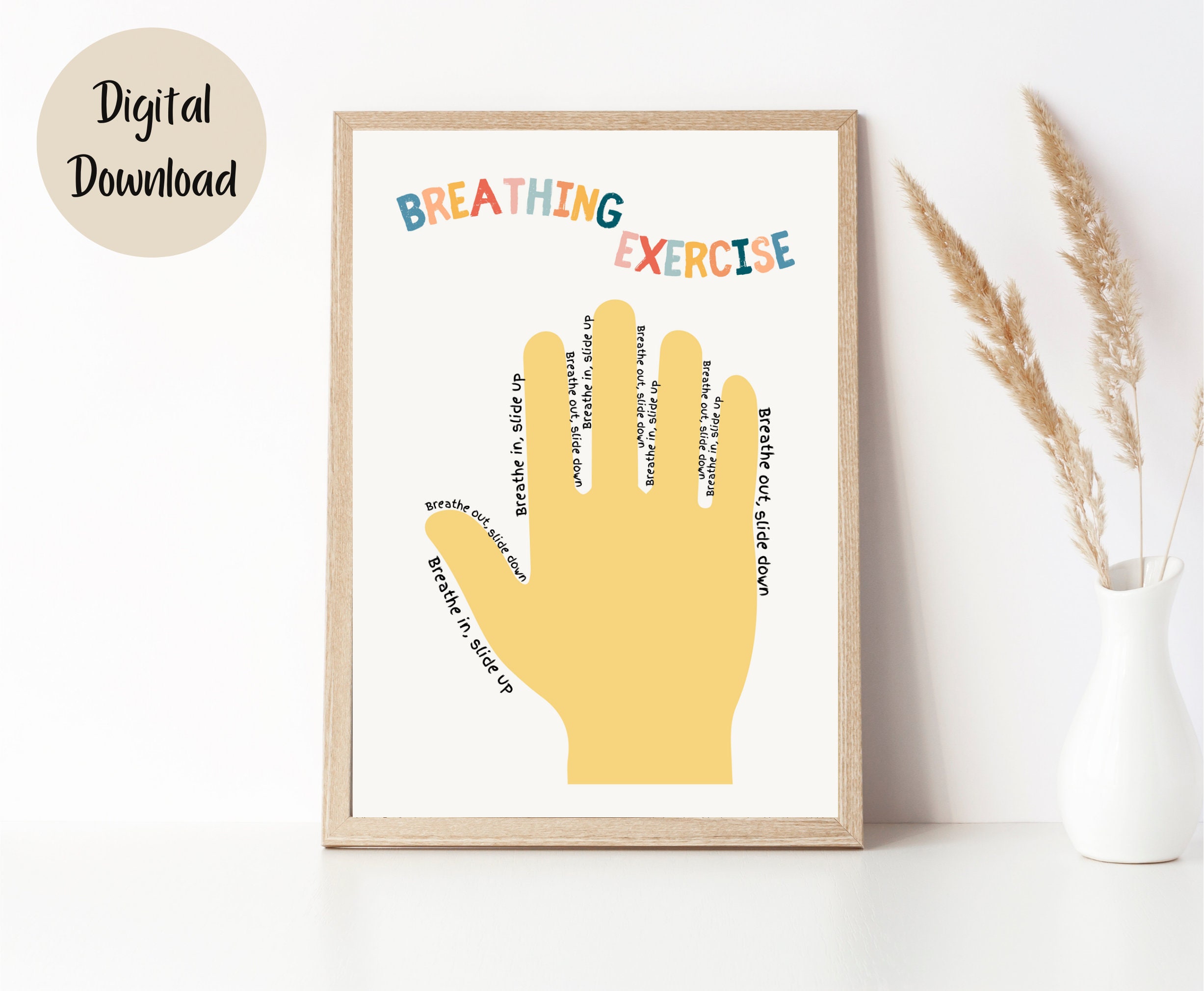 Finger Tracing Breathing Exercise Poster, Calming Techniques ...