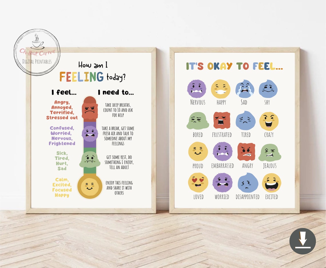 Set of 6 Calming Space Posters Coping Techniques Wall Art for - Etsy