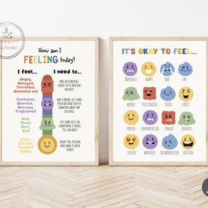 Set of 6 Calming Space Posters, Coping Techniques Wall Art for Kids ...