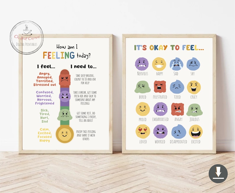 Set of 6 Calming Space Posters Coping Techniques Wall Art for - Etsy