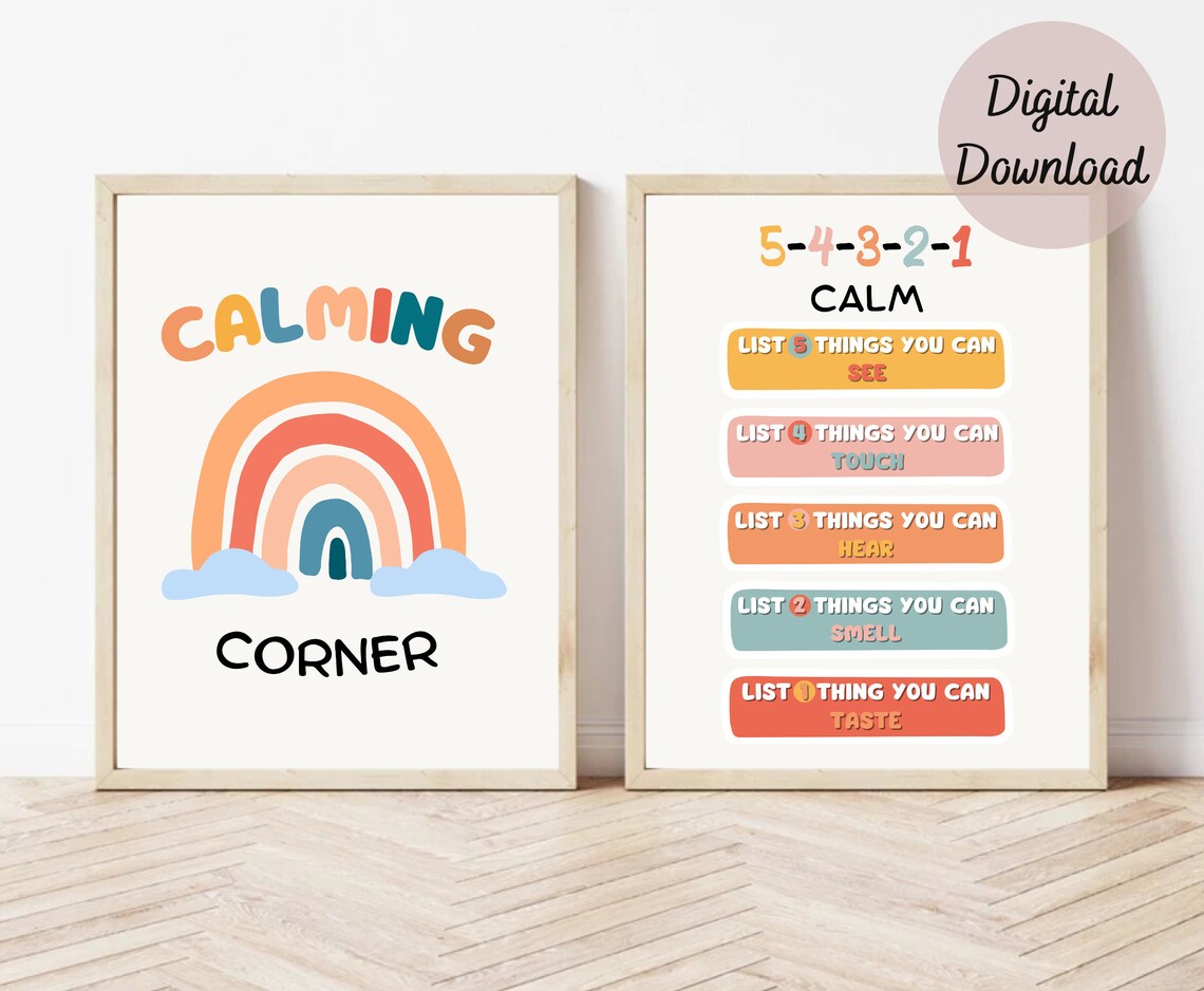 Set of 6 Calming Corner Posters Coping Techniques Wall Art - Etsy