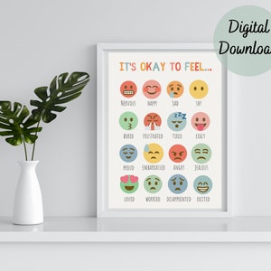 Rainbow Emoji Feelings Chart, It is Okay to Feel Poster, My Feelings ...