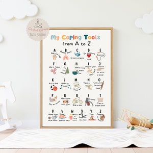 My Coping Tools Alphabet Printable, Calming Techniques Poster, Coping ...