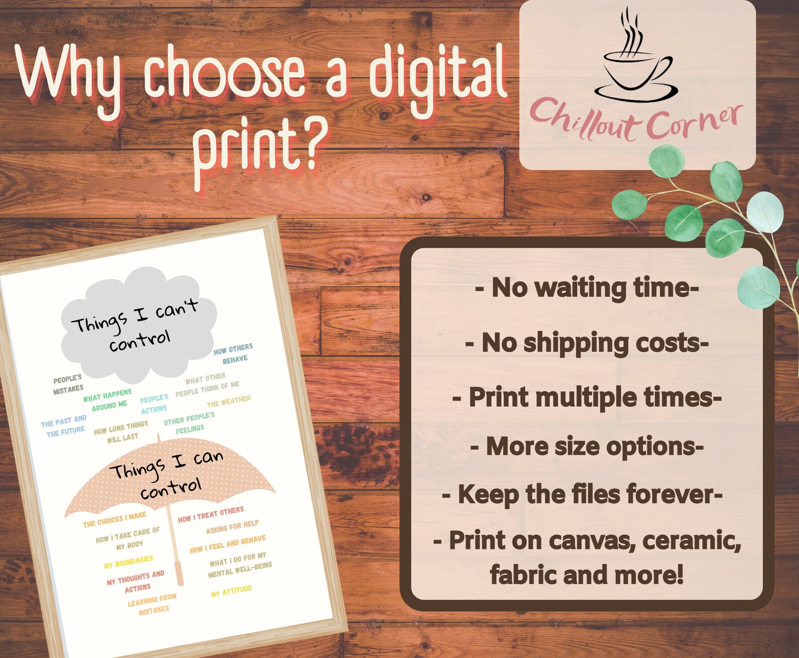 Things I Can Control Poster Mental Health Print Mindfulness - Etsy