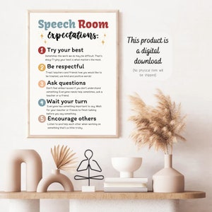 Speech Room Expectations, SLP Poster, Speech Classroom Rules, Speech ...