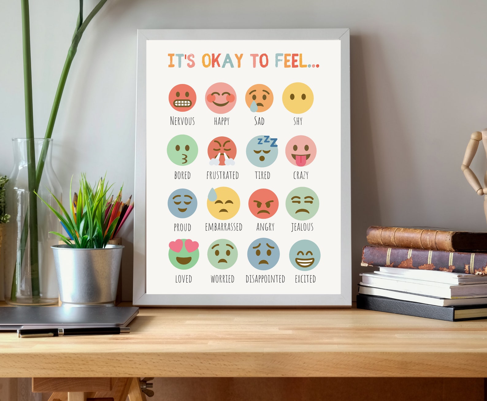 Rainbow Emoji Feelings Chart, It is Okay to Feel Poster, My Feelings ...